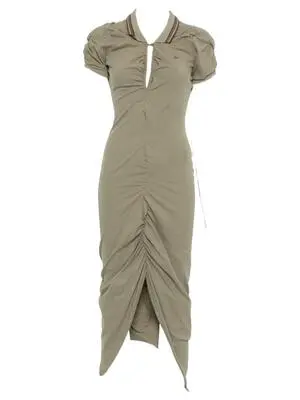 VIVIENNE WESTWOOD Vivienne Westwood Pulled Dress With Gathered Detail And Polo Collar Green