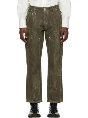 ETUDES Studio Logo Patch Jeans - Brown