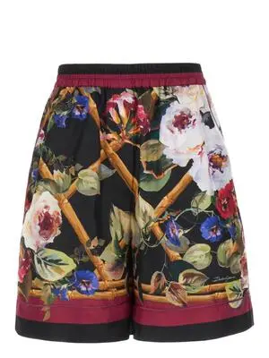 DOLCE & GABBANA Dolce & Gabbana Floral Print Elastic Waist Shorts