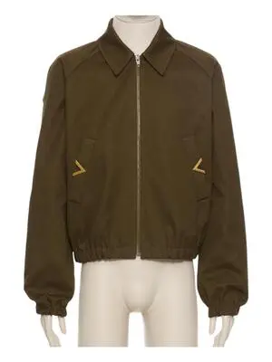 Valentino Garavani Logo Plaque Zip-up Jacket - Green