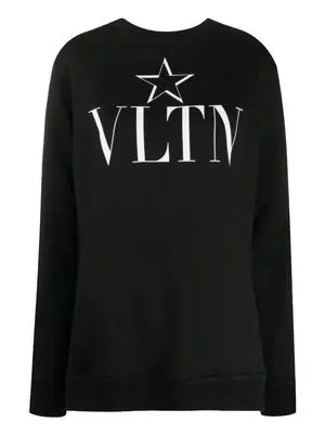Valentino Garavani Printed Long Sleeve Sweater - Black