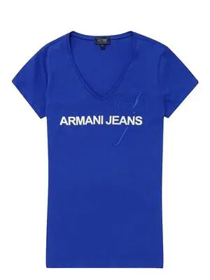 Emporio Armani V-neck Short-sleeved T-shirt - Blue