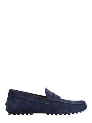 TOD'S Gommino Driving Shoes In Calf Suede - Blue