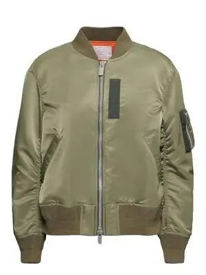 Sacai Zippered Casual Bomber Jacket - Khaki