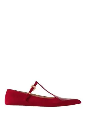 Gabriela Hearst Pointed Toe Flats With Adjustable Strap - Red