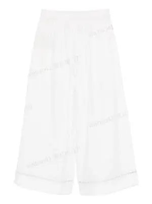 YVES SALOMON Wide-leg Cropped Pants - White