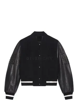 Givenchy Cropped Varsity Jacket - Black