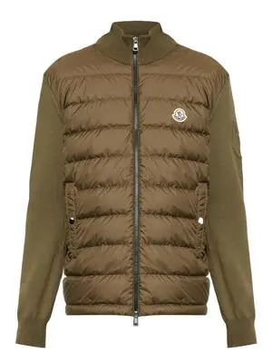 Moncler Padded Zip-up Cardigan - Olive Green