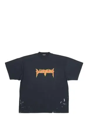Balenciaga Oversized Metal Art Painting T-shirt - Black