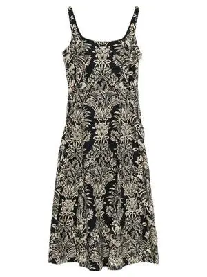 Ulla Johnson Floral Pattern Square Neck Sleeveless Dress - Black