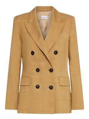 Marella Semi-fitted Double-breasted Blazer - Buck