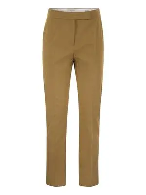 Max Mara Max Mara Okra Pleat Detailed Cropped Trousers Brown