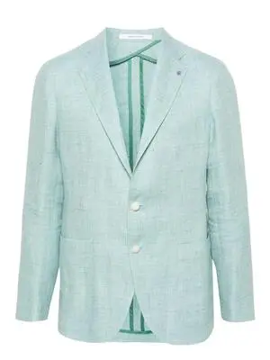 Tagliatore Notched-lapels Single-breasted Blazer - Blue