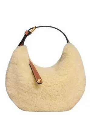 CELINE Celine Teen Lulu Shearling And Calfskin Shoulder Bag