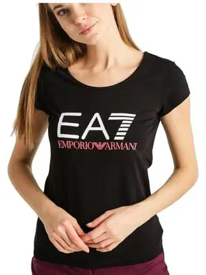 EA7 Logo Print T-shirt - Black