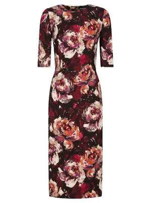 Dolce & Gabbana Peony Print Sheath Dress - Multicolor