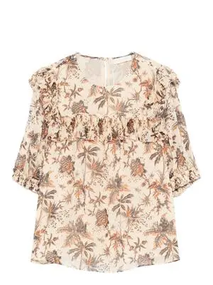ULLA JOHNSON Ulla Johnson Lace-Edged Floral Blouse