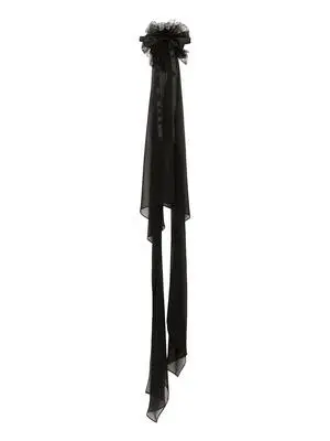 DOLCE & GABBANA Dolce & Gabbana Black Chiffon Top With Floral Embellishment