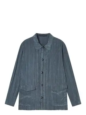 Giorgio Armani Lightweight Collared Button-up Jacket - Grey