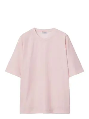 Burberry Equestrian Knight Printed Crewneck T-shirt - Pink