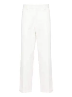 JIL SANDER Gabardine Tapered Trousers - White
