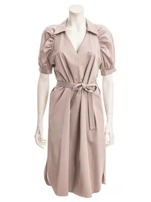 Hugo Boss Belted Midi Dress - Nude