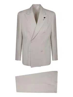 LARDINI Double-breasted Tailored Suit - Gray