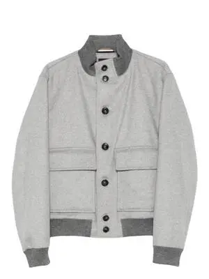 Hugo Boss Button-fastening Pocket Bomber Jacket - Grey