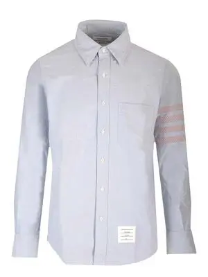 THOM BROWNE Thom Browne 4-Bar Stripe Curved Hem Shirt
