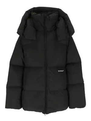 Off-White Padded Long-sleeved Jacket With Logo Detail - Black