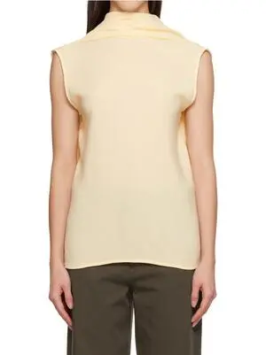 TOTEME Twill Draped Collar Blouse - Champagne-colored