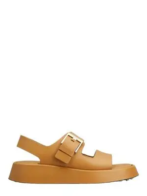 TOD'S Tod's Buckle-Strap Platform Sandals Brown