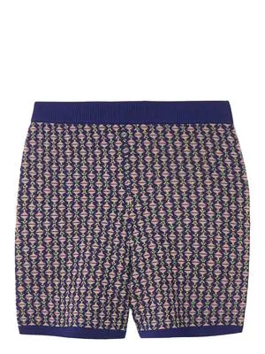 Dries Van Noten Jacquard Knit Shorts - Blue