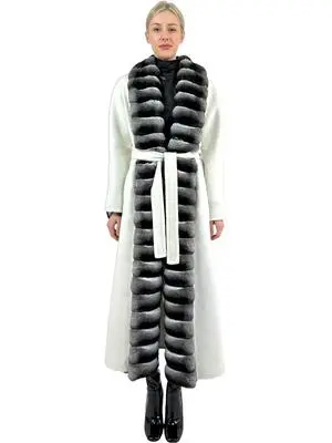 LISKA Lace-up Coat With Fur Trim - Black