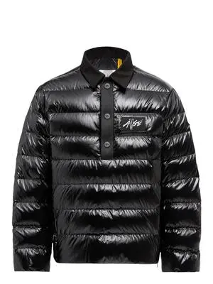 Moncler Long-sleeved Quilted Down Jacket With Logo - Black