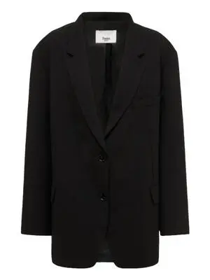 THE FRANKIE SHOP Long Sleeve Suit Jacket With Horn Buttons - Black
