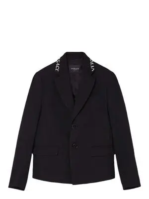 Versace Logo Collar Blazer - Black