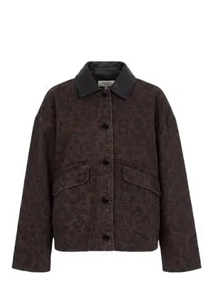 RAG  BONE Rag & Bone Leopard Print Collar Jacket - Brown