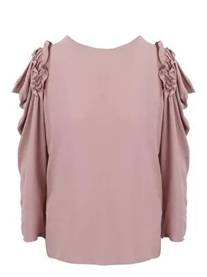 Alberta Ferretti Ruffled Blouse - Nude