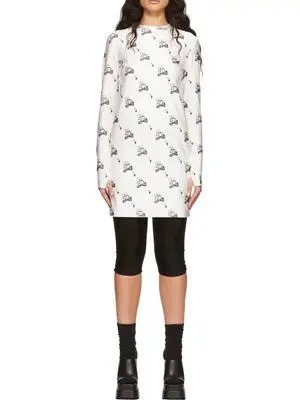 We11Done Printed Artwork Dress - White