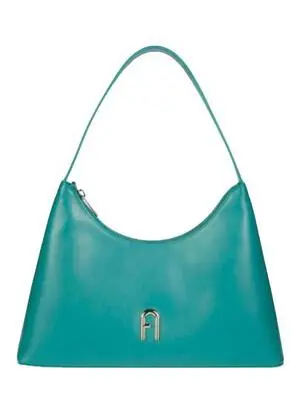 Furla Diamante Logo Plaque Shoulder Bag - Emerald
