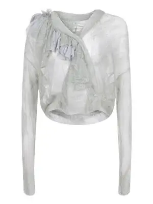 Alberta Ferretti Ruffled Lace Shirt - Gray