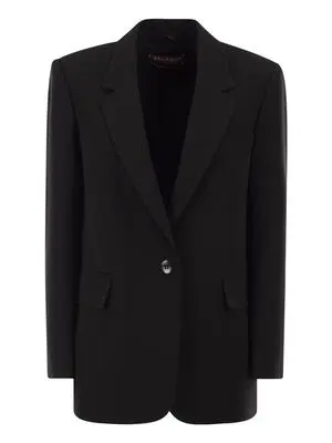 Max Mara Bosco Single-breasted Cady Blazer - Black