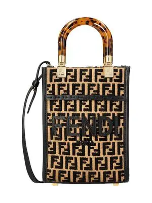 FENDI Fendi Mini Sunshine Shopper Bag With FF Pattern