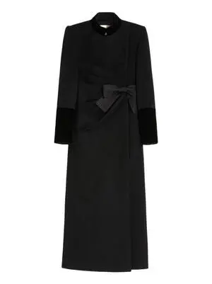 Valentino Garavani Bow-detailed Coat - Black