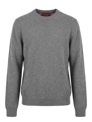 GUCCI Gucci Wool Cashmere Crewneck Sweater With Web Detail