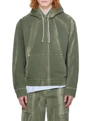 J.W.ANDERSON Long Sleeved Hooded Hooded Sweater - Green