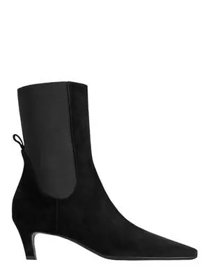 TOTEME Pointed Toe High Heel Ankle Boots - Black