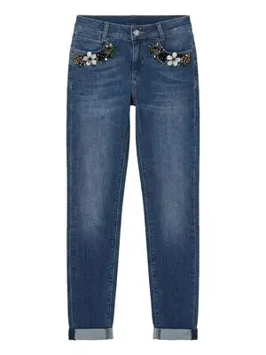 Sportmax Embellished Logo Detail Jeans - Blue