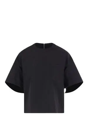 Sacai Puff Sleeve Poplin Top - Black